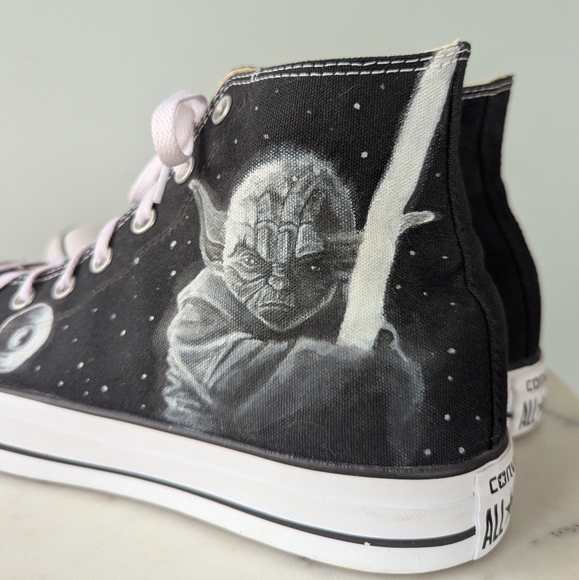 Converse | Shoes | Converse Mens Fan Art Star Wars Yodadarth Vader Hi ...
